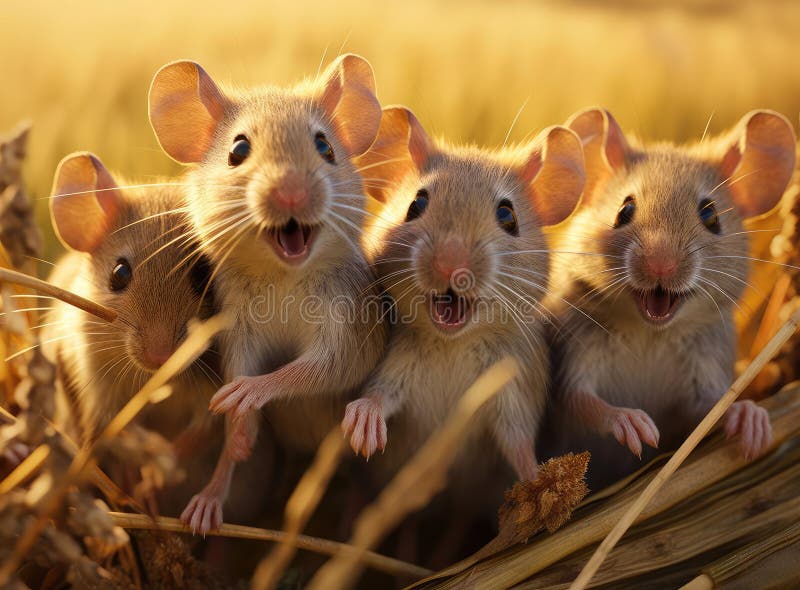 A group of vole mice stock illustration. Illustration of group - 289761001