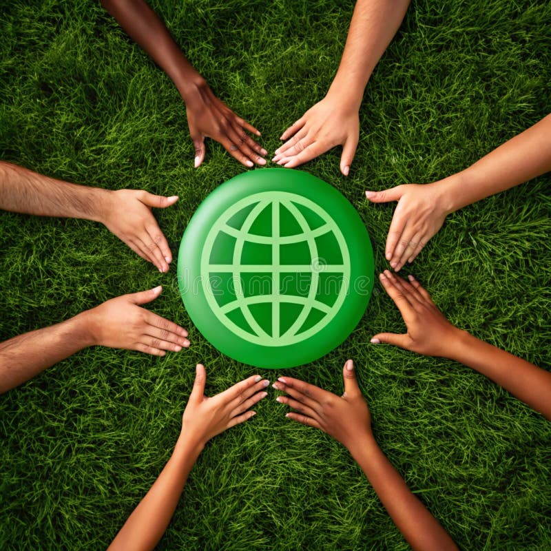 Group of Volunteers Help Solve Environmental Problems. Global Teamwork ...