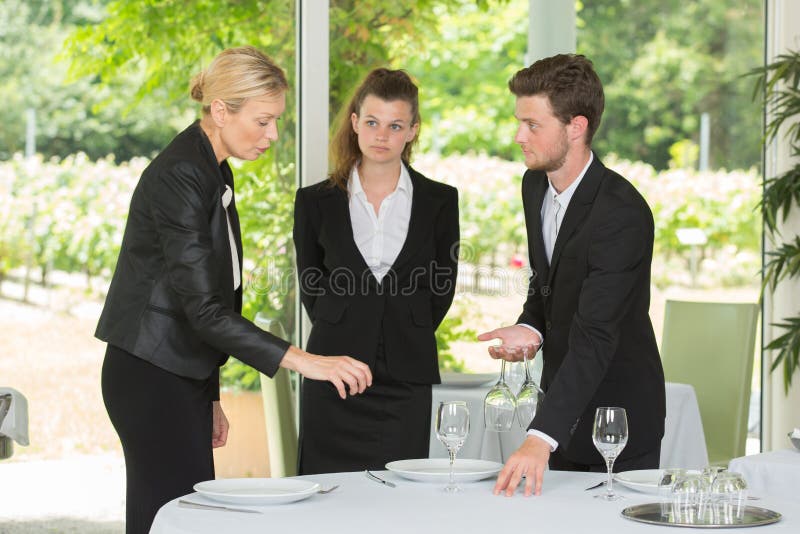 Group Waiters and Waitresses at Work Stock Image - Image of meal ...
