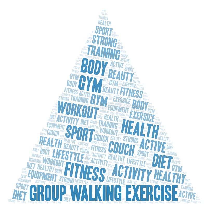 Group Walking Exercise Word Cloud Stock Illustration - Illustration of ...