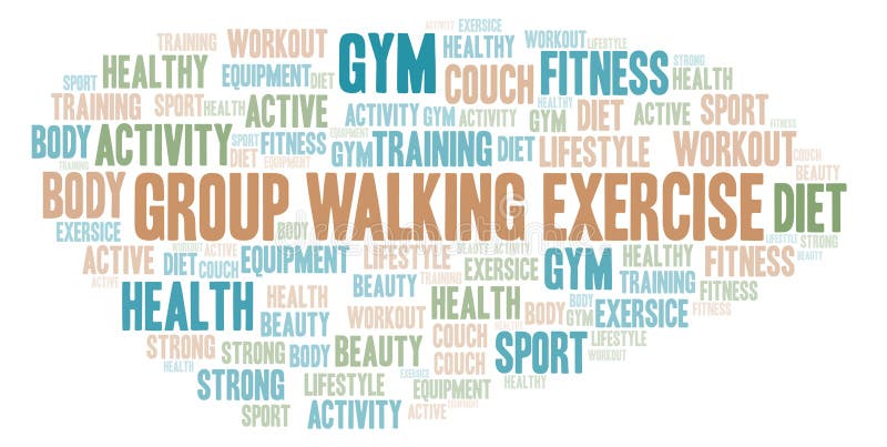 Group Walking Exercise Word Cloud Stock Illustration - Illustration of ...