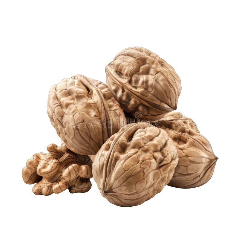 A Group of Walnuts with a Single Open Shell Stock Image - Illustration ...