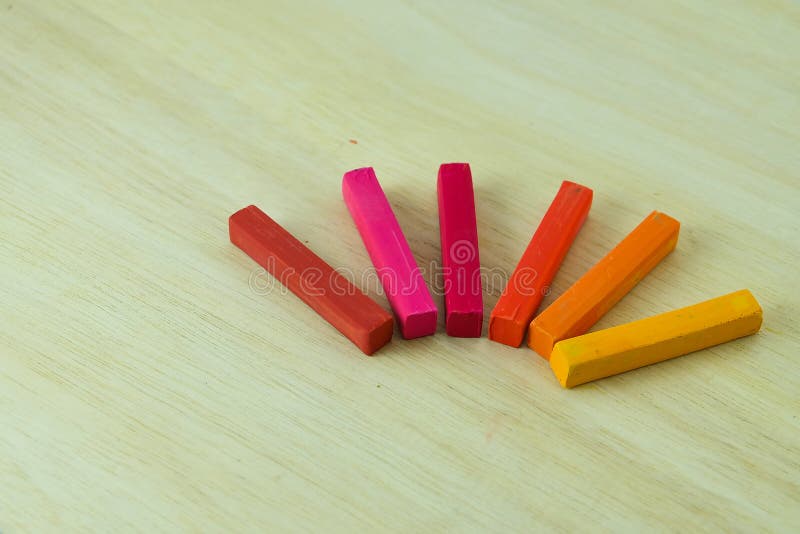 GROUP of WARM TONE CHALK. stock image. Image of childhood - 65749235