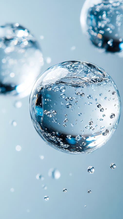 A Group of Water Bubbles Floating in the Air Stock Image - Image of ...