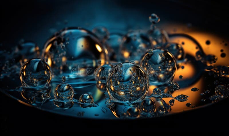 A Group of Water Bubbles Floating on Top of Each Other Stock ...