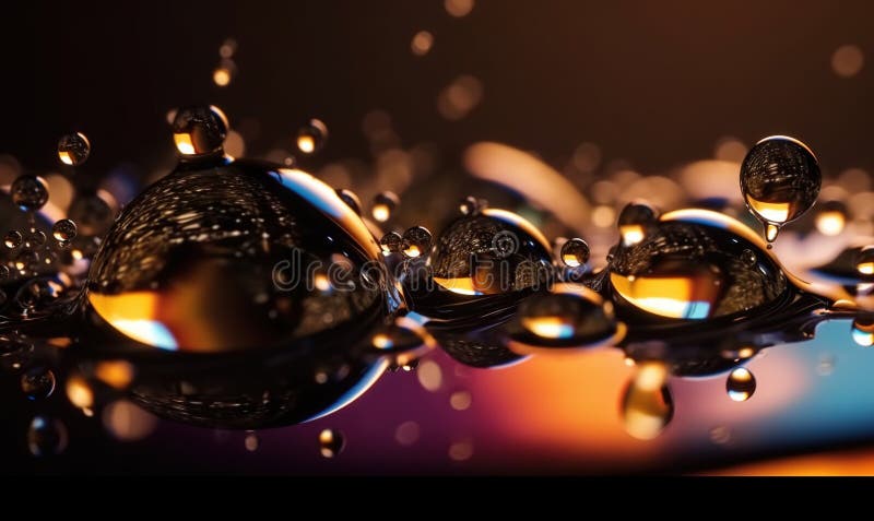 A Group of Water Droplets Floating on Top of Each Other Stock ...