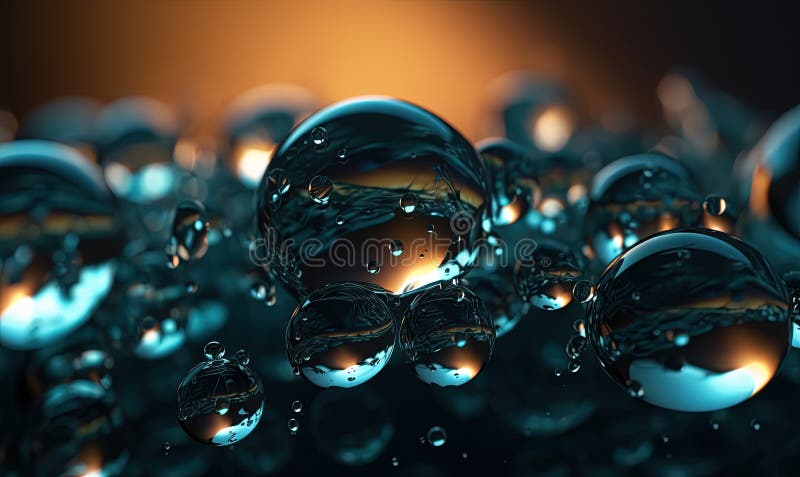 A Group of Water Droplets Floating on Top of Each Other Stock ...