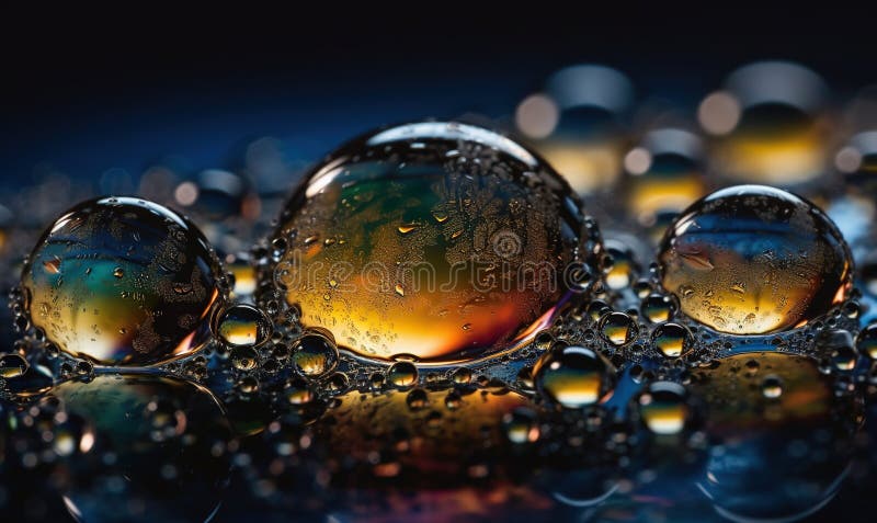 A Group of Water Droplets Sitting on Top of a Table Stock Illustration ...