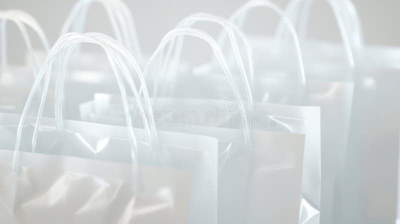 A Group of White Bags Stacked on Top of a Table, Ready for Organization ...