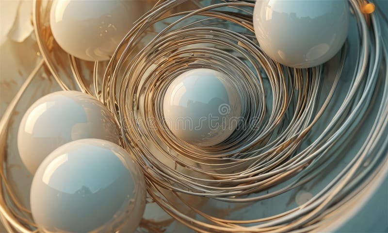 A Group of White Balls are Arranged in a Spiral Pattern. Stock ...