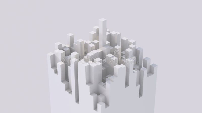 Group of White Blocks. Abstract Monochrome Illustration, 3d Render ...