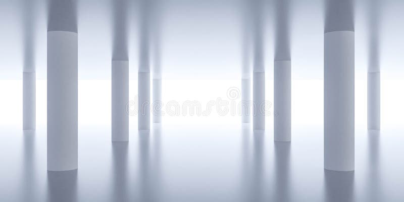 A Group of White Columns in a Room 3d Render Illustration Stock ...