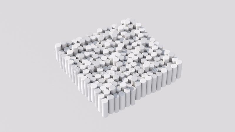 Group of White Cylinders. White Background. Abstract Monochrome ...