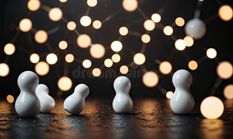 A Group of White Figures are Standing on a Dark Surface, with Some of ...