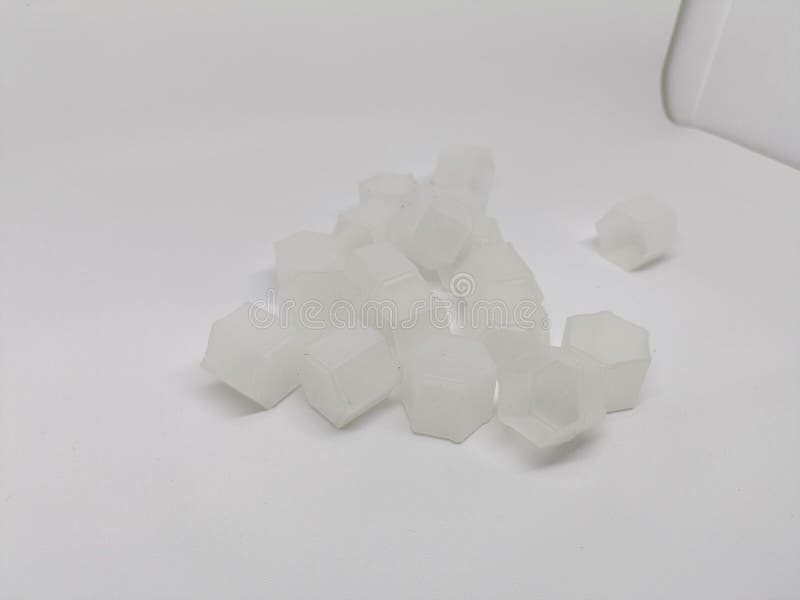 Cluster of White Hexagonal Game Tokens on White Background Stock Photo ...