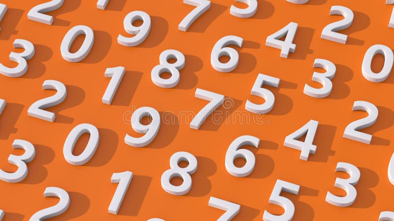 Numbers from Orange Slices Isolated on White Stock Illustration ...
