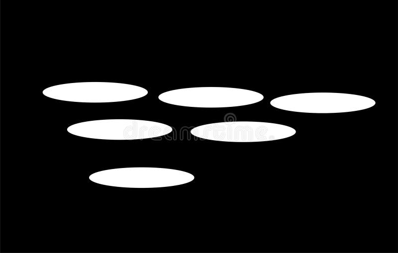 White Ovals Forming Triangle Shape on Black Background. Minimalistic ...