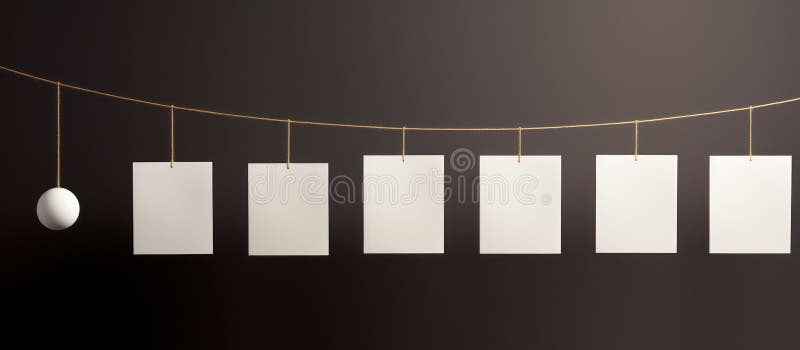 A Group of White Paper on a String Stock Illustration - Illustration of ...