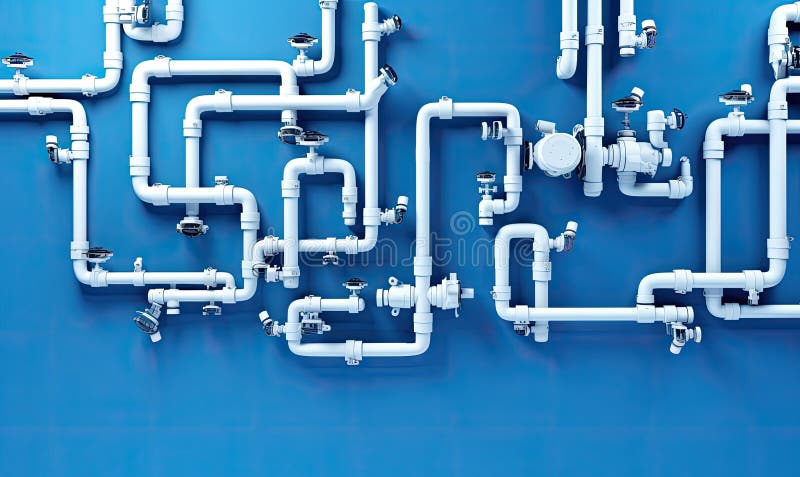 Group of Pipes that are All Connected Together in Colorful Neon Light ...