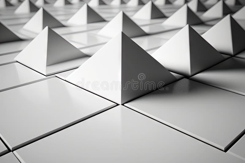 A Group of White Pyramids Sitting on Top of a Tiled Floor. Generative ...