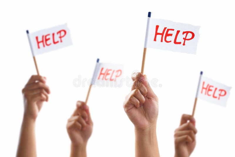 Man holding help flag stock image. Image of paper, people - 14523385