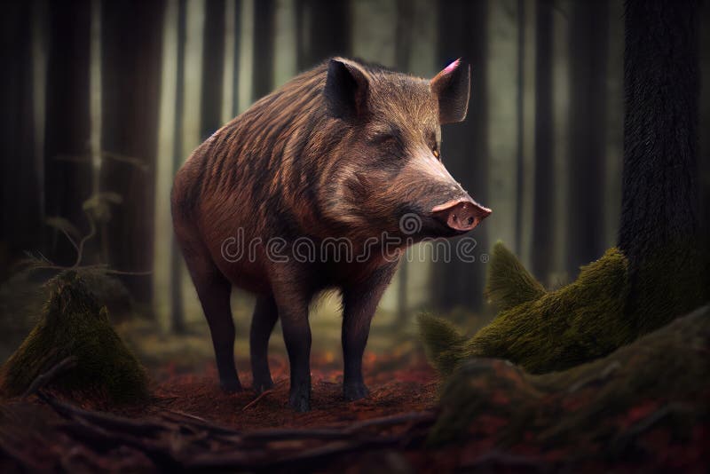 Group of Wild Animals Running in a Forest, with the Wind in Their Fur ...