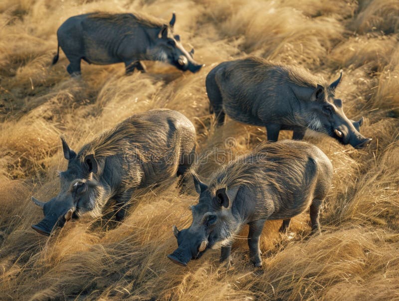 Wild Boars Grazing stock image. Image of generated, livestock - 376835835