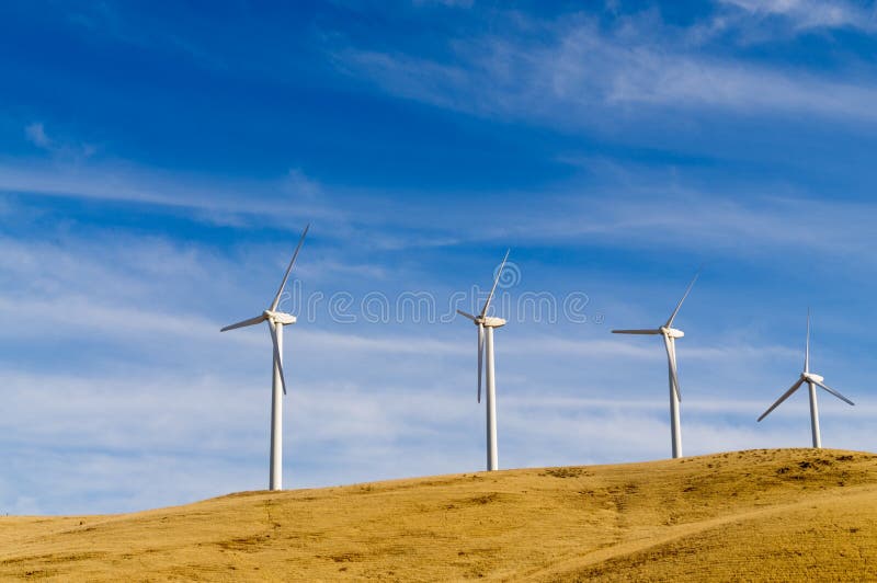 Group of Wind Powered Generators Stock Image - Image of farm ...