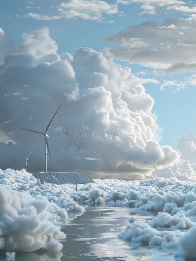 A Group of Wind Turbines Standing in a Field on a Cloudy Day ...