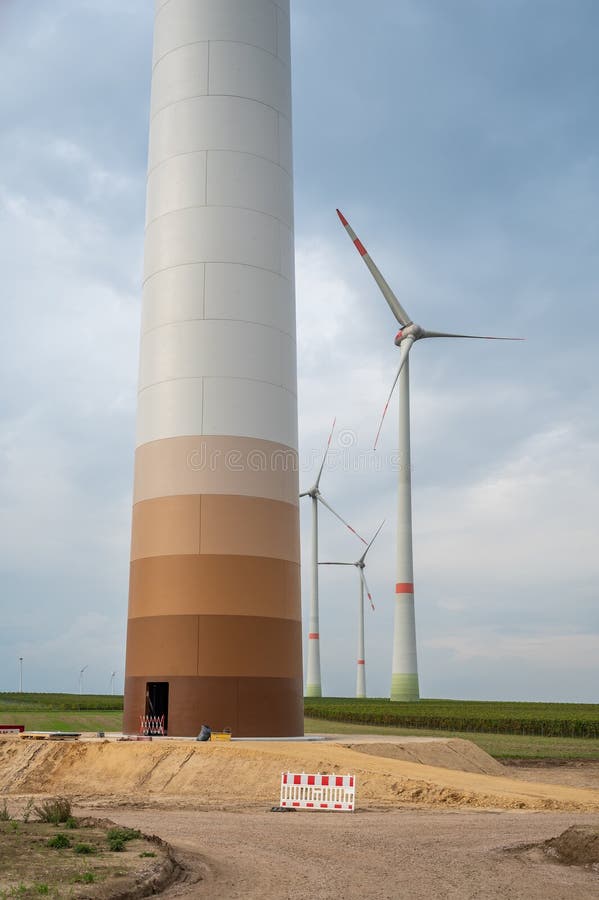 Group of Wind Turbines with Wind Turbine Construction Area in Front ...