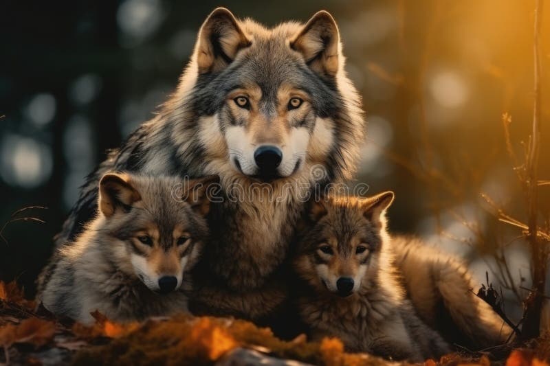 A Group of Wolves Curled Up Together, Showcasing Their Social Bonding ...