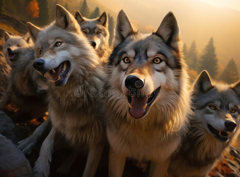 Pack Arctic Wolves Stock Illustrations – 56 Pack Arctic Wolves Stock ...