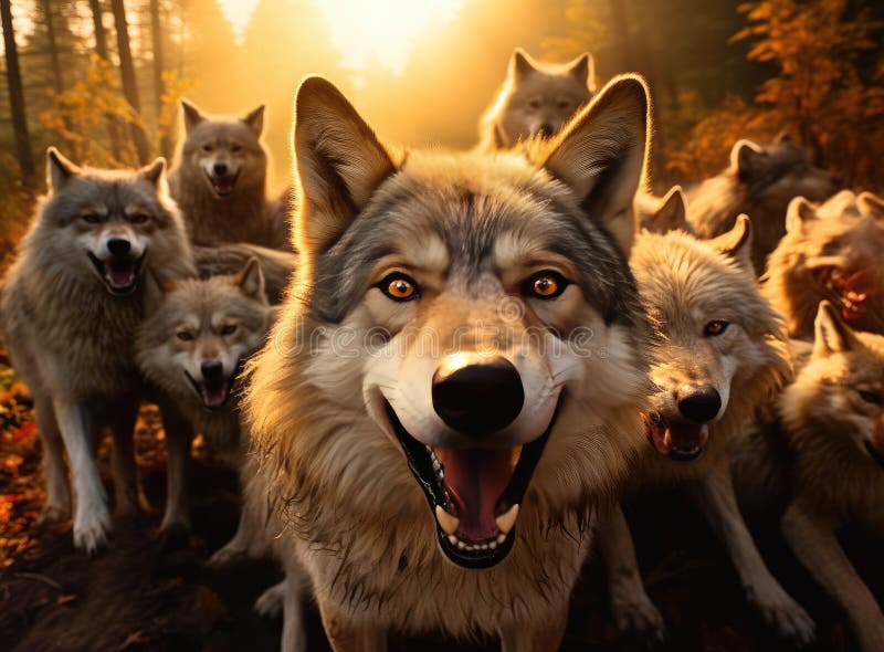 A group of wolves stock image. Image of group, europe - 289740895