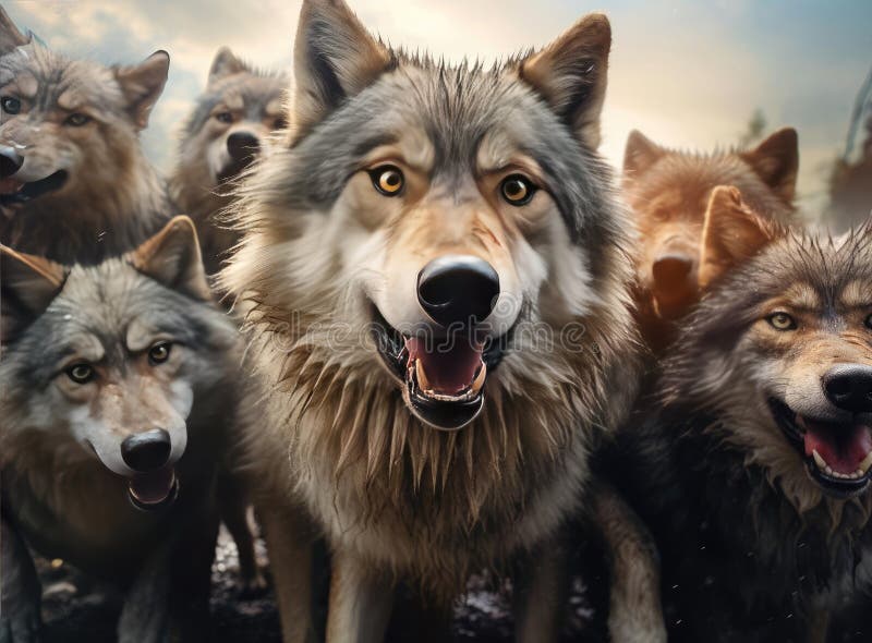 A group of wolves stock photo. Image of arctic, beast - 289748188