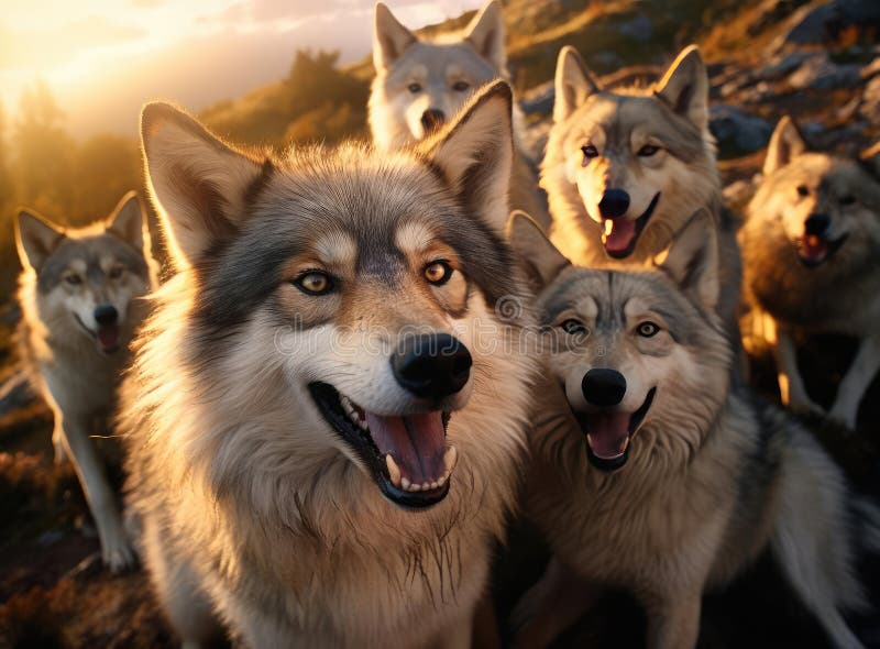 A group of wolves stock image. Image of europe, grey - 289748247