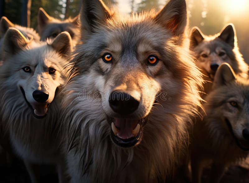 A group of wolves stock image. Image of beast, danger - 289749511