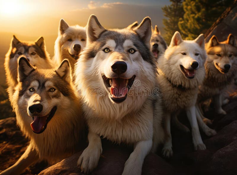 A group of wolves stock photo. Image of group, friends - 289757462