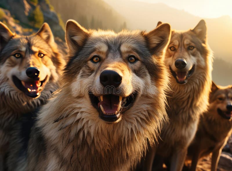 A group of wolves stock image. Image of canis, park - 289757743