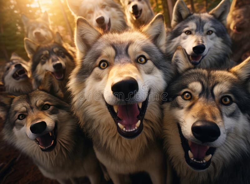 A group of wolves stock photo. Image of wild, beast - 289761126