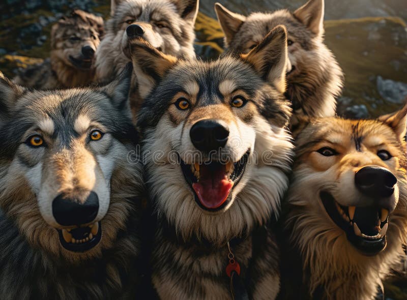 A group of wolves stock image. Image of wolves, europe - 289774023