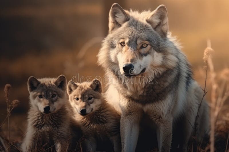 Group Wolves Sitting Field Stock Photos - Free & Royalty-Free Stock ...