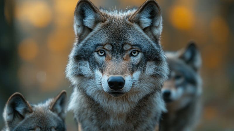 A Group of Wolves Stand Close Together, Possibly in a Pack or Waiting ...