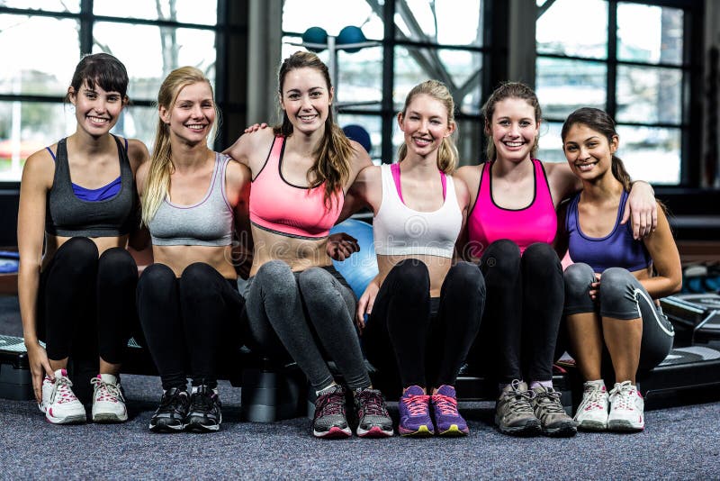 Group of Woman Dancer Sitting Stock Image - Image of athletic, group ...