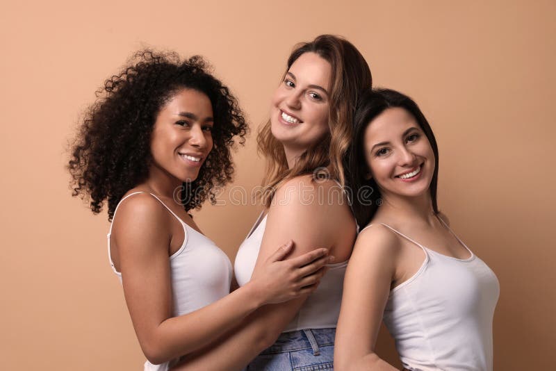 Group of Women with Different Body Types on Background Stock Photo ...