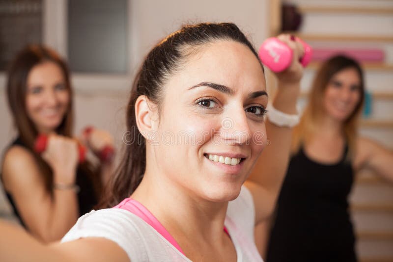 Group Women Exercise with Instructor Stock Image - Image of beautiful ...