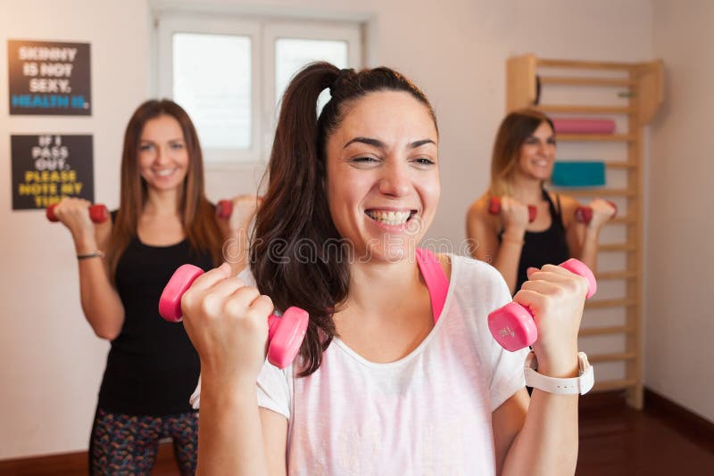 Group Women Exercise with Instructor Stock Image - Image of athlete ...