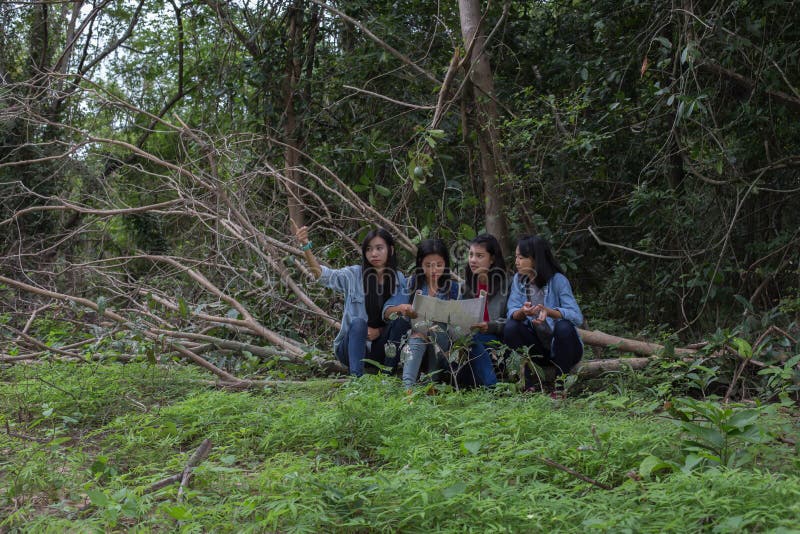 Group Women of Good-natured Young Women in Nature Stock Image - Image ...