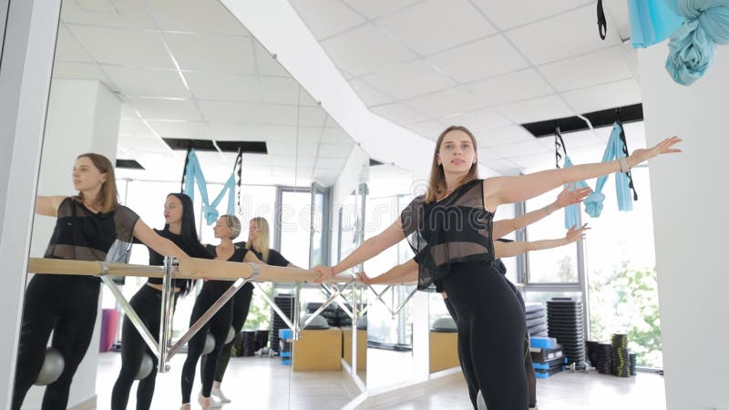 A Group of Women are Practicing Ballet in a Dance Studio Stock Footage ...