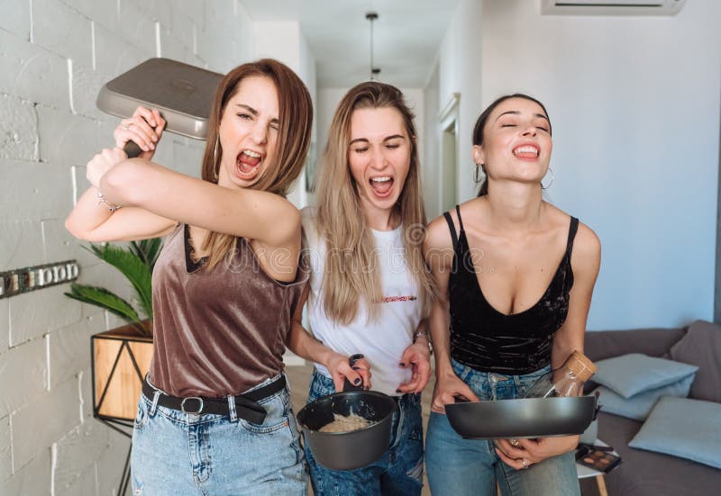 Friends have fun together stock photo. Image of making - 123280524