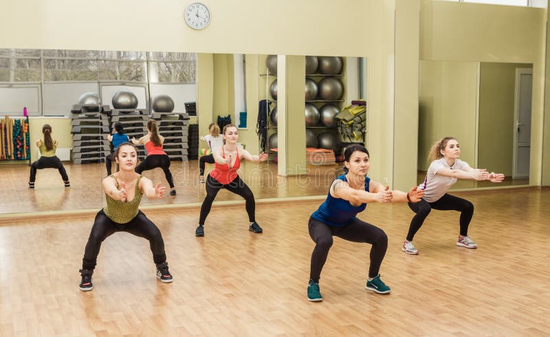 Group of Women Making Step Aerobics Stock Photo - Image of aerobics ...